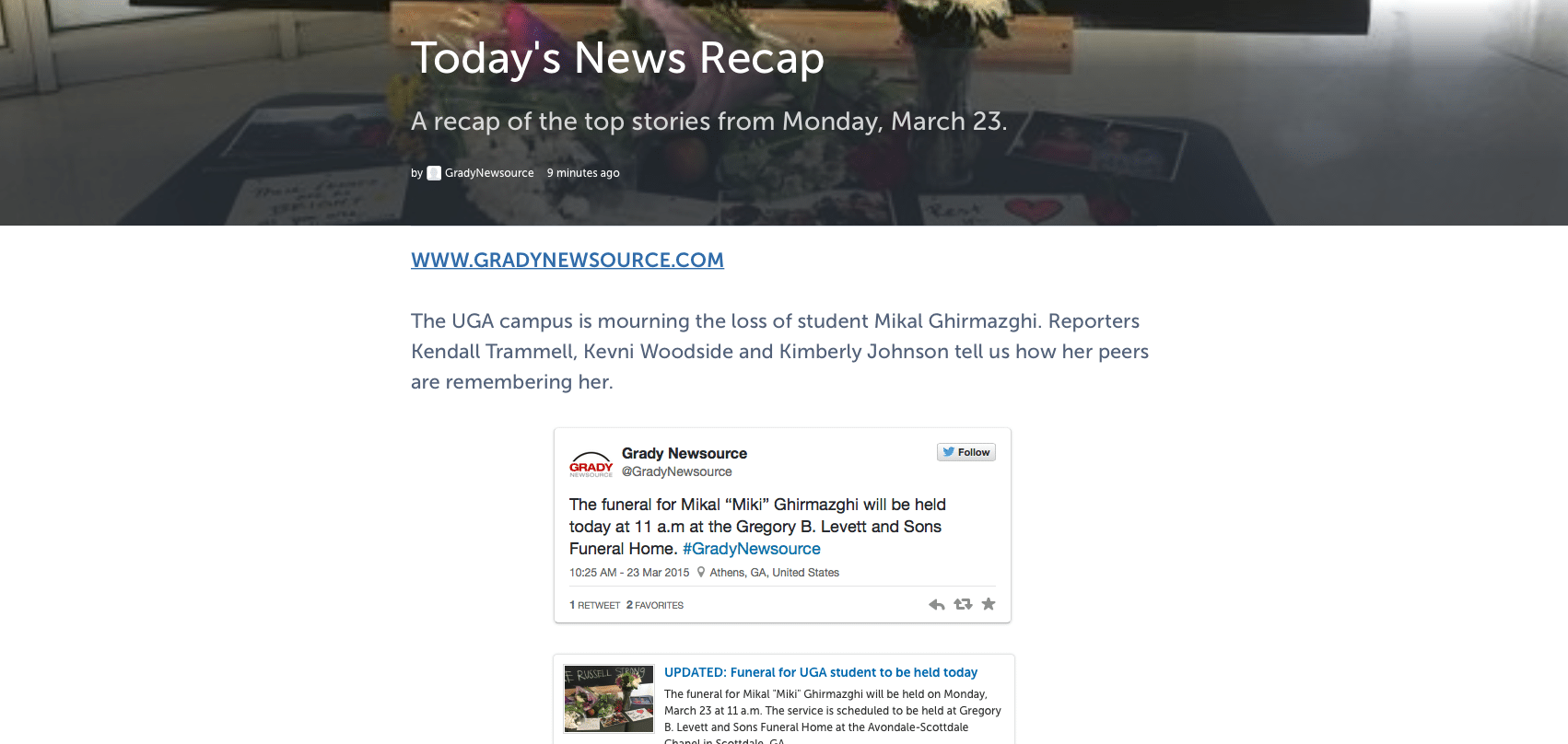 Today's News Recap — Grady Newsource